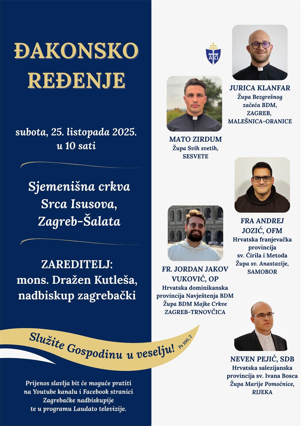 Zagrebačka nadbiskupija - Đakonsko ređenje